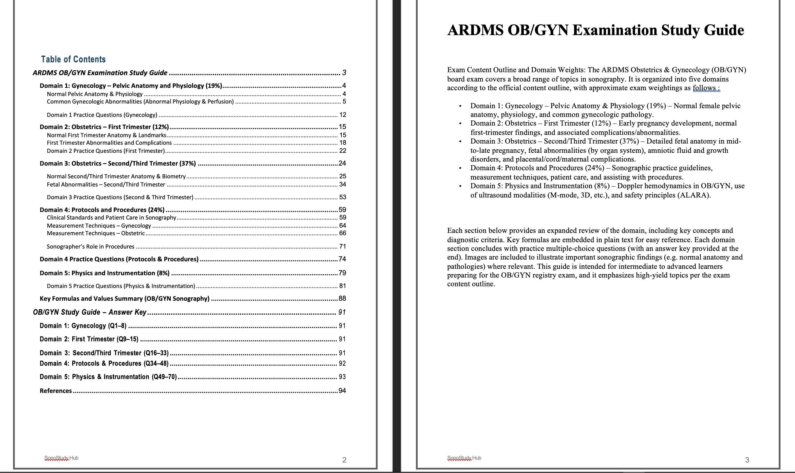 4-in-1 Ultrasound Study Guide Bundle | RVT + Abdomen + Ob/gyn + Spi ...