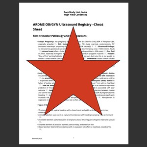 ARDMS OBGYN Ultrasound Board Cheat Sheet | Exam Review | Formulas & Key ...