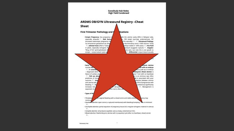 ARDMS OBGYN Ultrasound Board Cheat Sheet | Exam Review | Formulas & Key ...