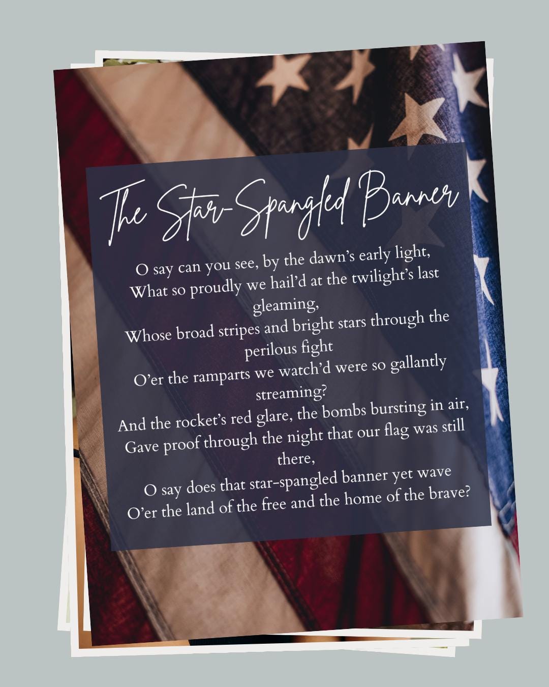 National Anthem Lyrics Poster - Etsy