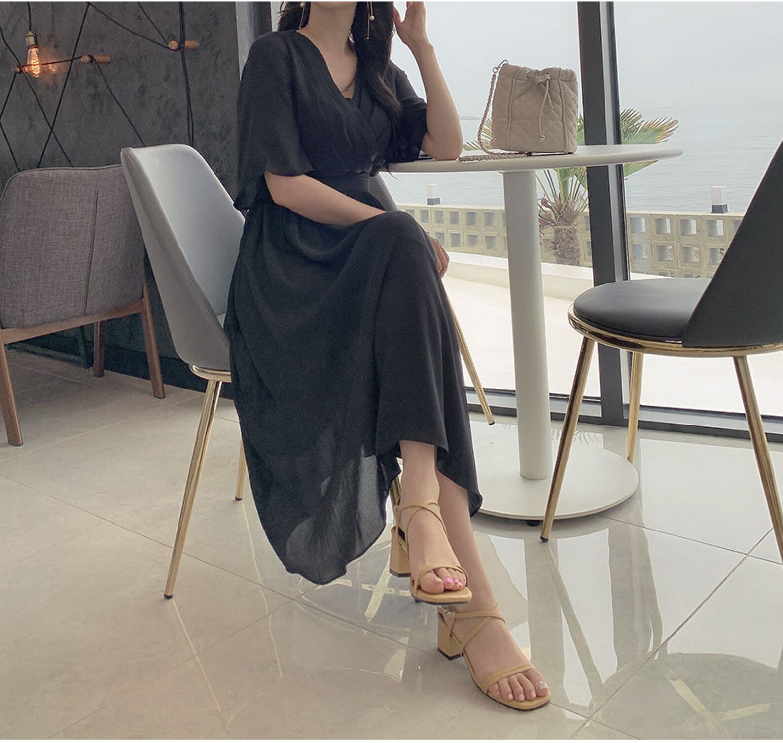 Spring Summer Chiffon Long Dress / Korean Style Women Maxi | Etsy