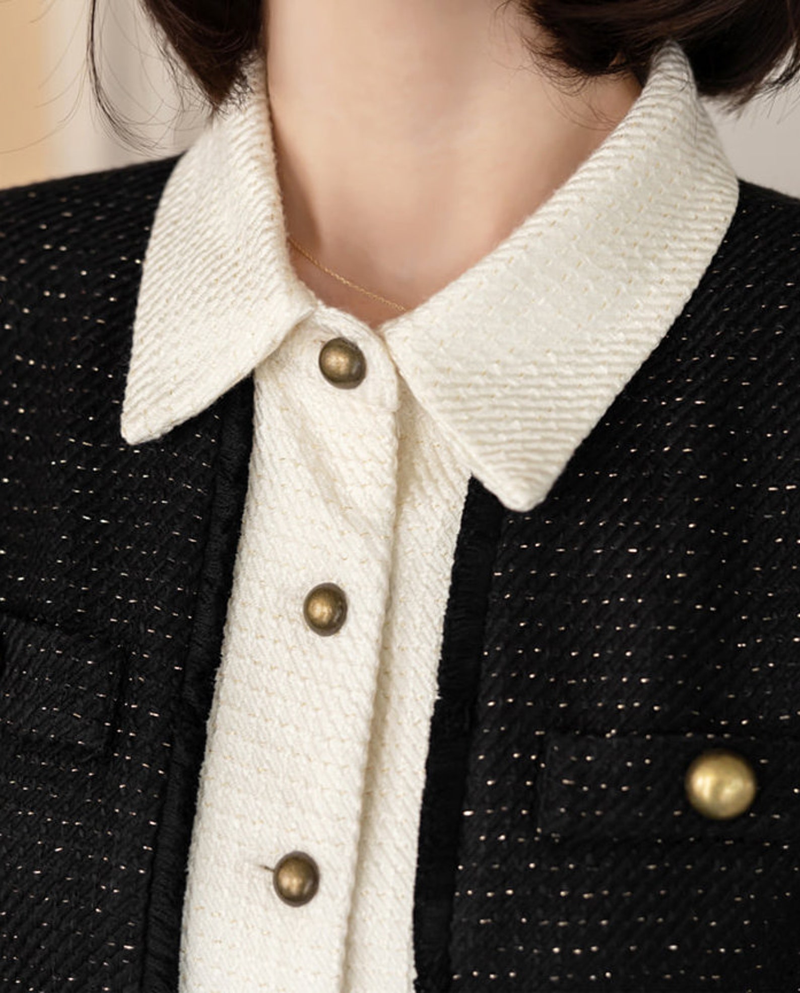 Elegant Tweed Jacket / Korean Style Classic Tweed Jacket - Etsy