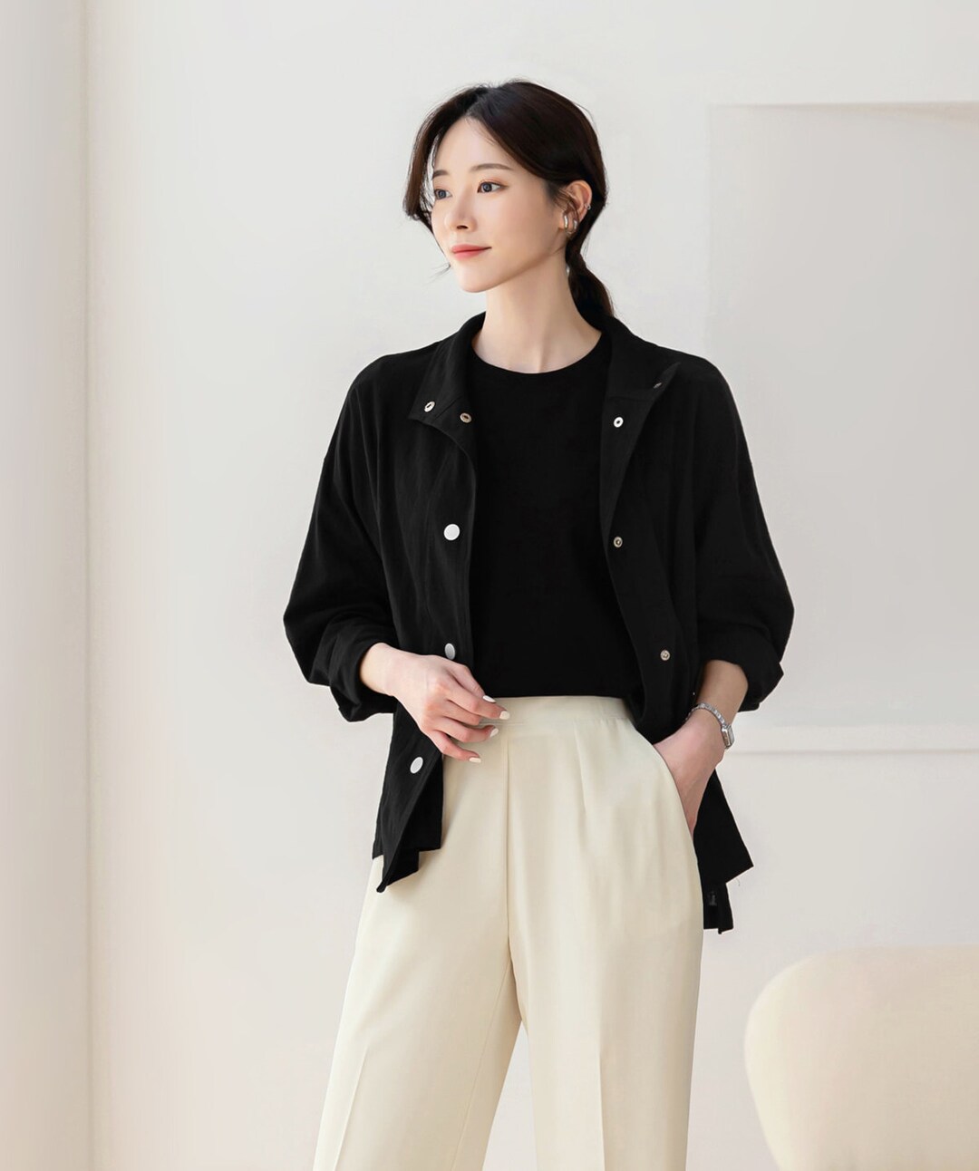 Korean Style Short Jacket Blouse / Spring Summer Top Jacket - Etsy