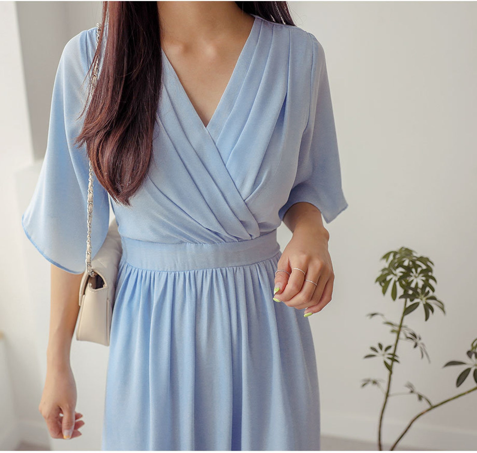 Spring Summer Chiffon Long Dress / Korean Style Women Maxi - Etsy