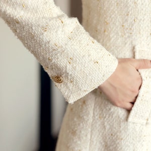 Elegant Feminine Classic Double Breasted Tweed Coat / Korean Style Coat ...