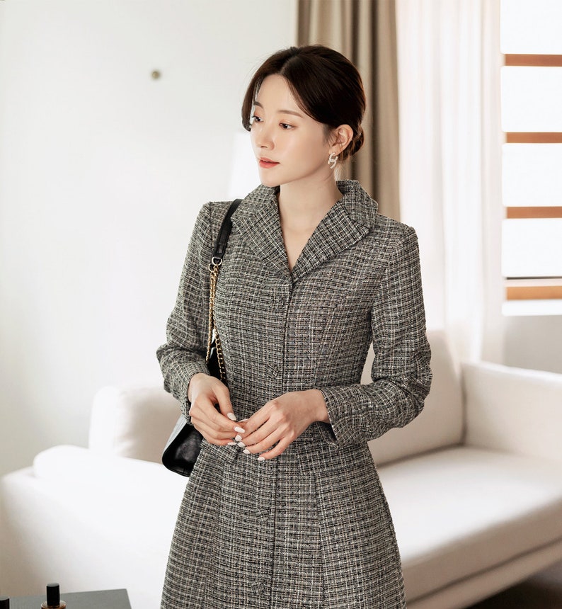 Elegant Classic Tweed Dress / Korean Style Feminine Mini Dress - Etsy