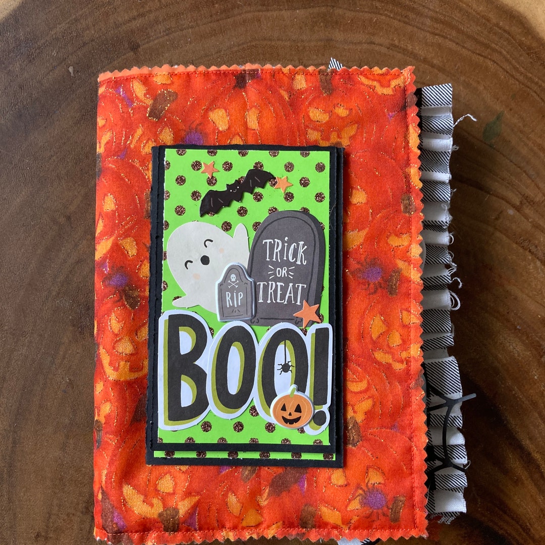 NEW Boo Halloween Fabric Covered Junk Journal - Etsy