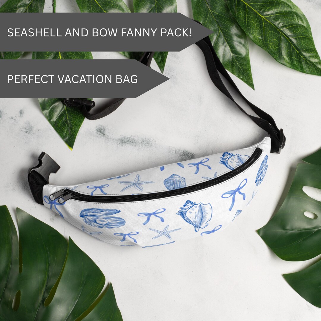 Seashell and Bow Fanny Pack, Vacation Fanny Pack, White Fanny Pack - Etsy