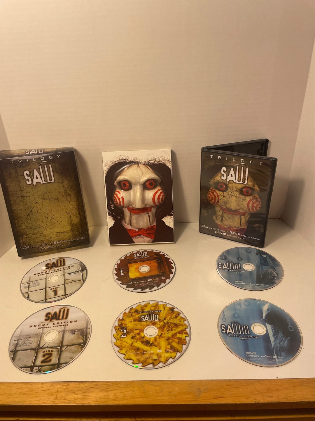 Collectible-saw Trilogy 6 Disc Set With Saw Uncut Edition,saw II Special Edition,saw III ...