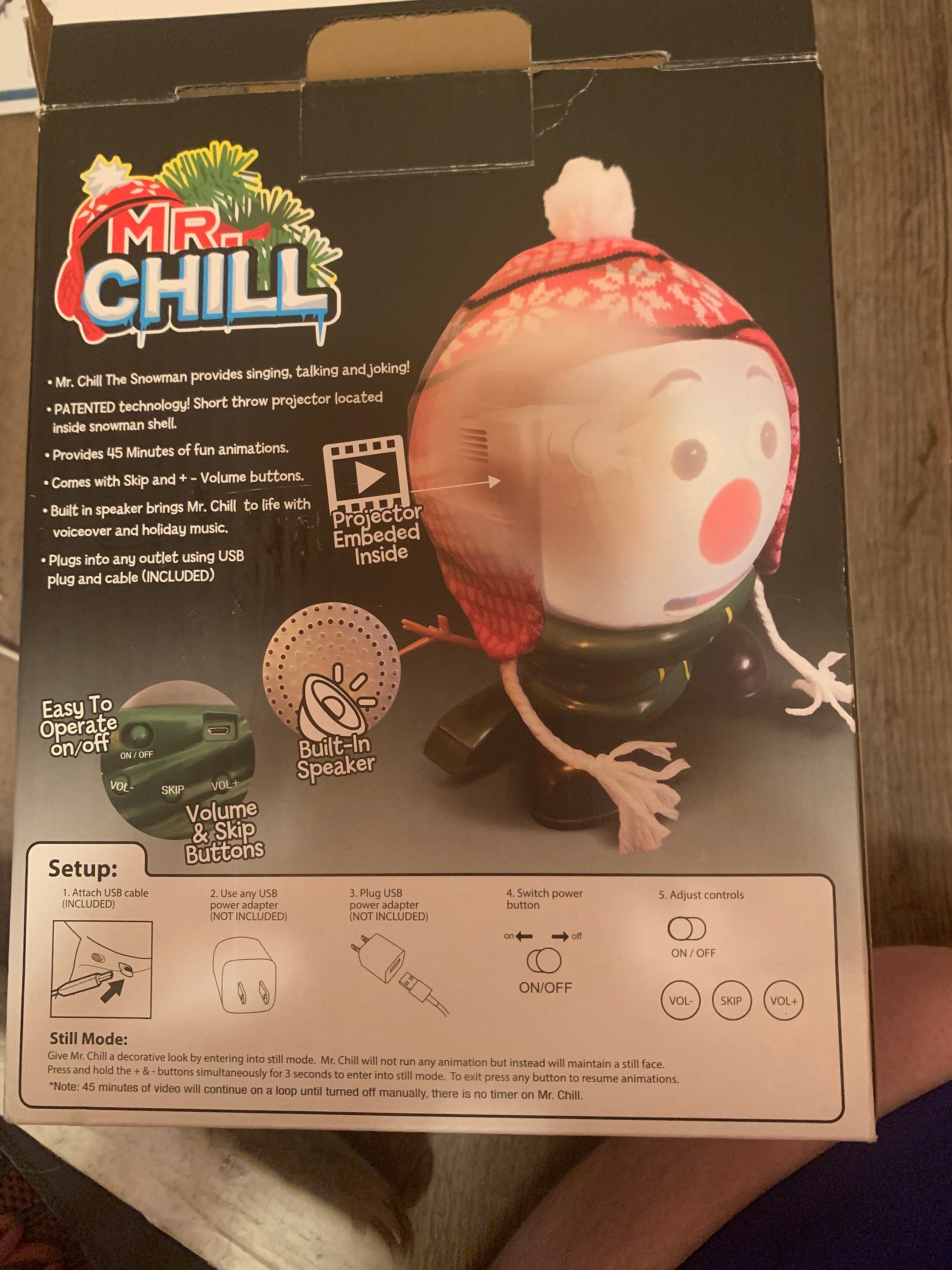 Animated 3D Mr. Chill Animated Snowman-with Projector and Speaker-hardly Used-power Adapter ...