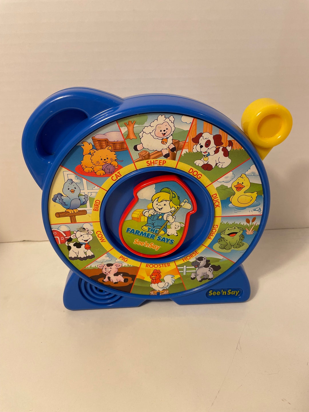 Vintage-1996-blue-the Farmer Says-mattel-see ‘N Say-animal Sounds Toy ...