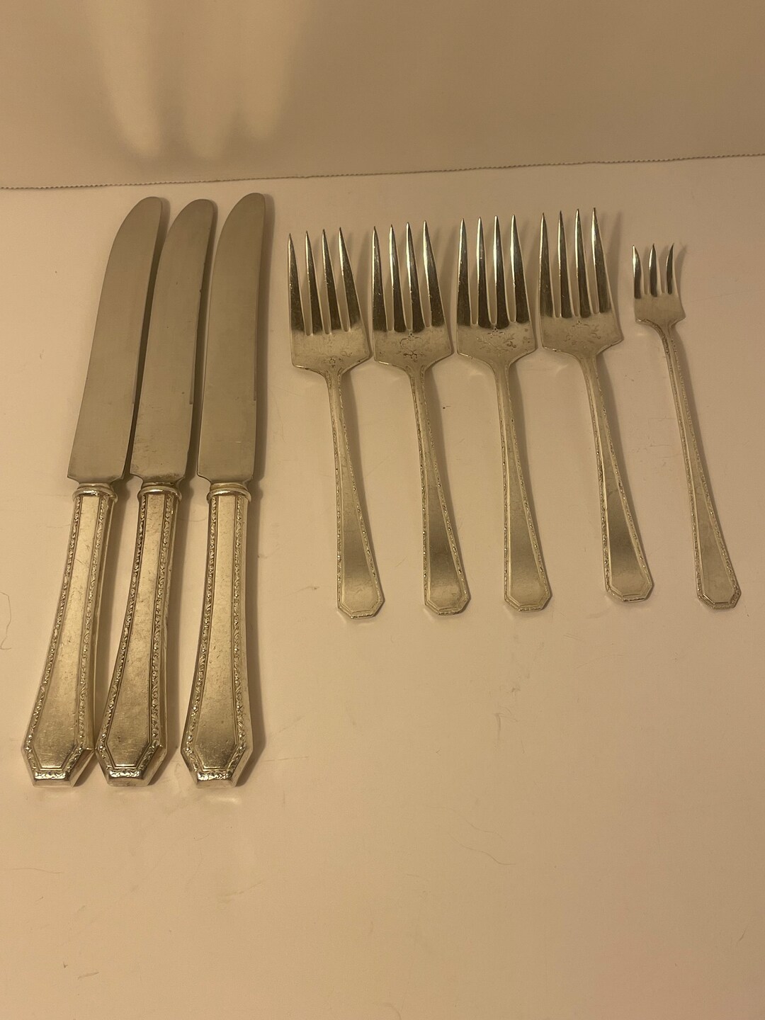 1920’s Vintage- Rogers AA- Set of Silverware With 3 Dinner Knives, 4 ...