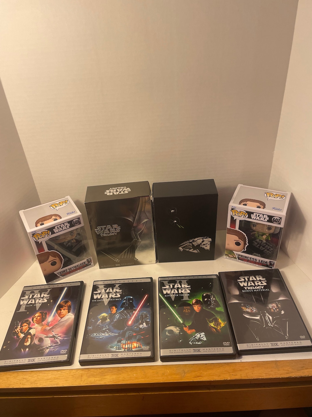 Star Wars Trilogy(dvd,2004,4-disc Set,widescreen Edition)and Funko Pop ...
