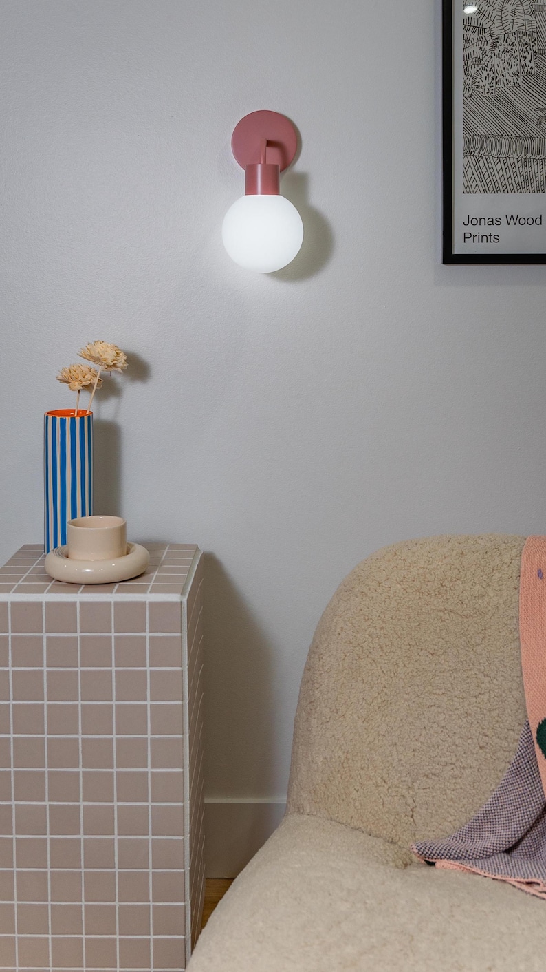 Dusty Rose Poplight Rechargeable Wall Sconce - Etsy