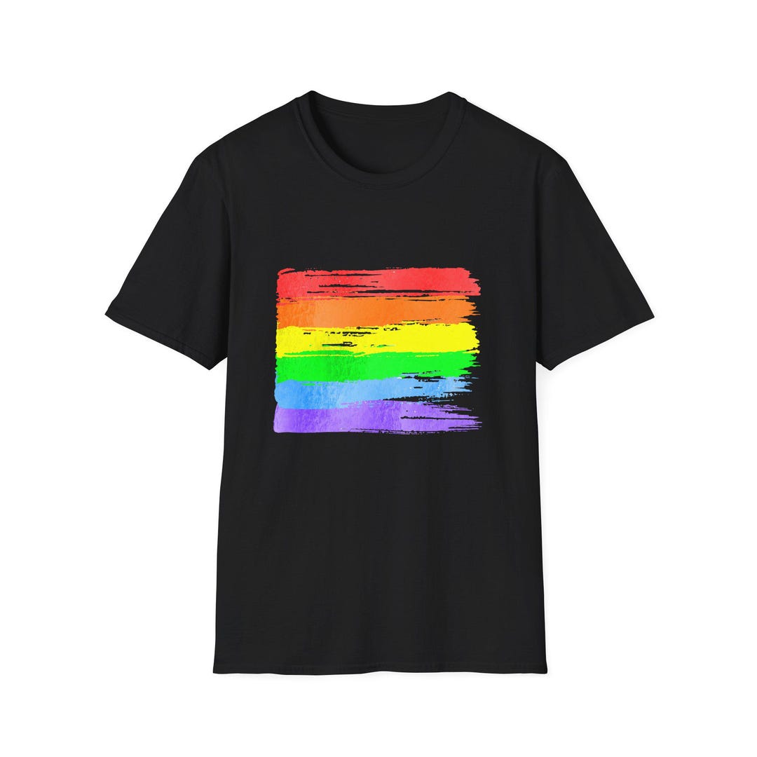 Rainbow Pride Unisex Softstyle T-shirt - Celebrate Love, LGBTQ+ Apparel ...