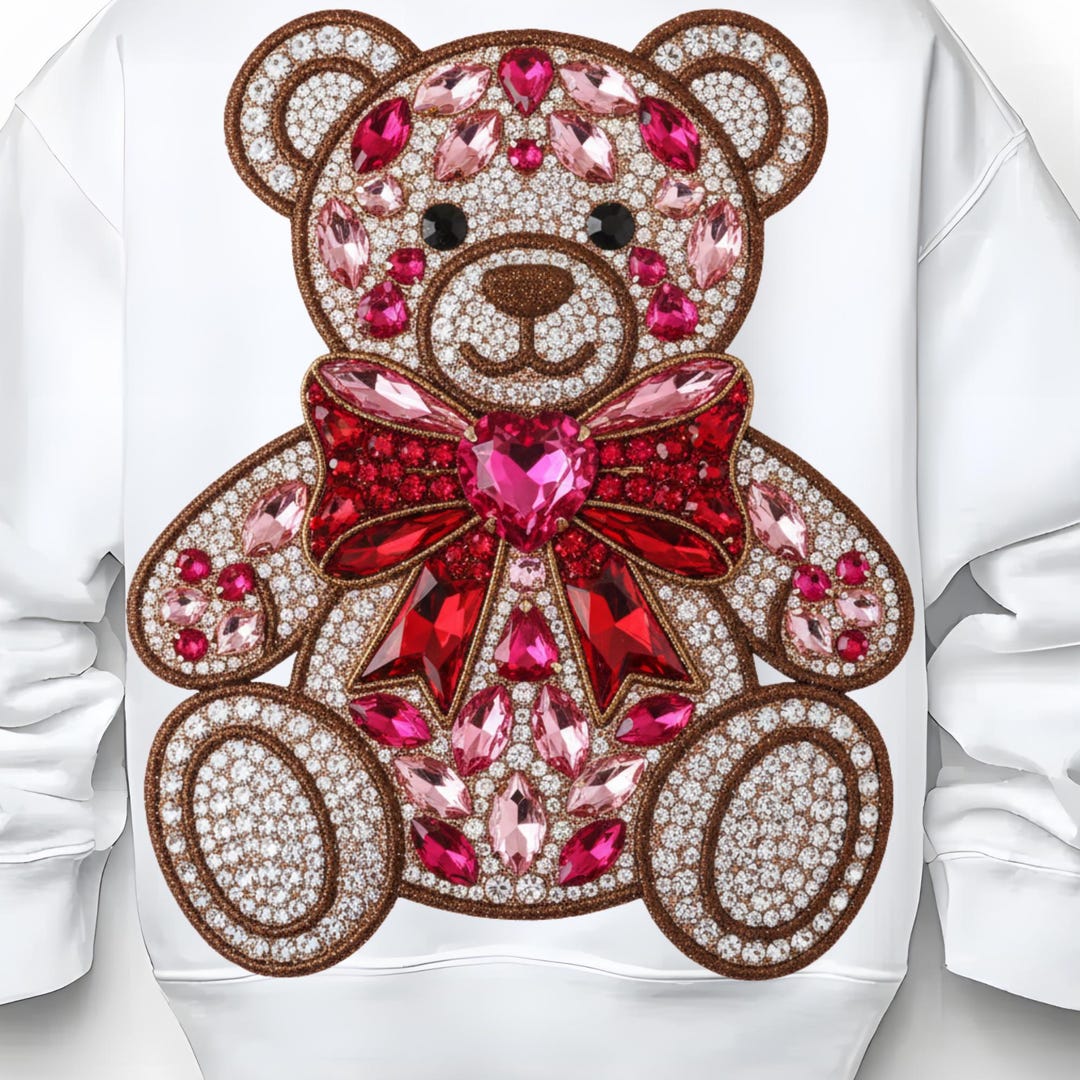 Rhinestone Bear PNG, Bling Bear SVG, Rhinestone Teddybear Sublimation ...