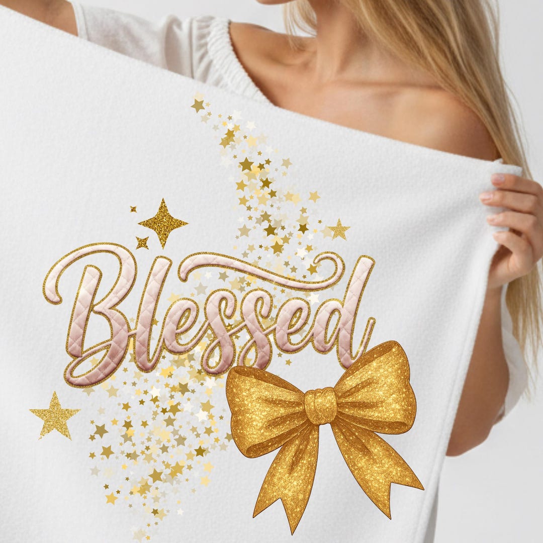 Luxury Blessed PNG, Gold Blessed SVG, Blessed Affirmation Sublimation ...