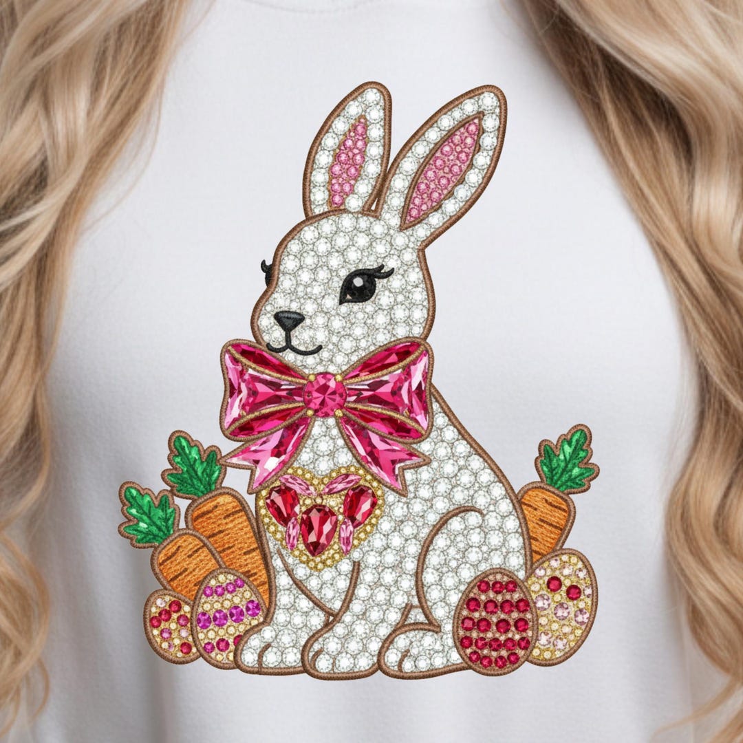 Rhinestone Bunny PNG, Bling Bunny SVG, Rhinestone Easter Bunny ...