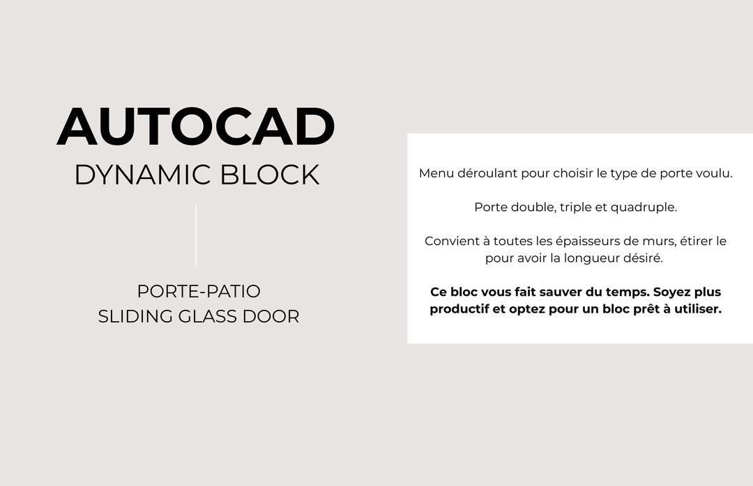 Autocad Dynamic Block Patio Door / Sliding Glass Door - Etsy