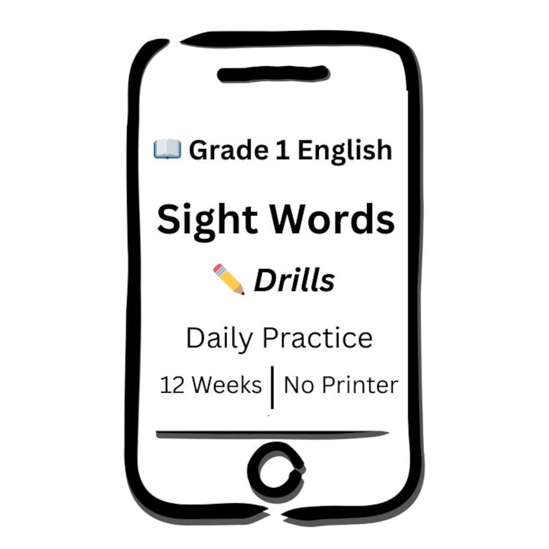 Grade 1 English — Sight Words Drills | 12 Weeks of Daily Practice - Etsy
