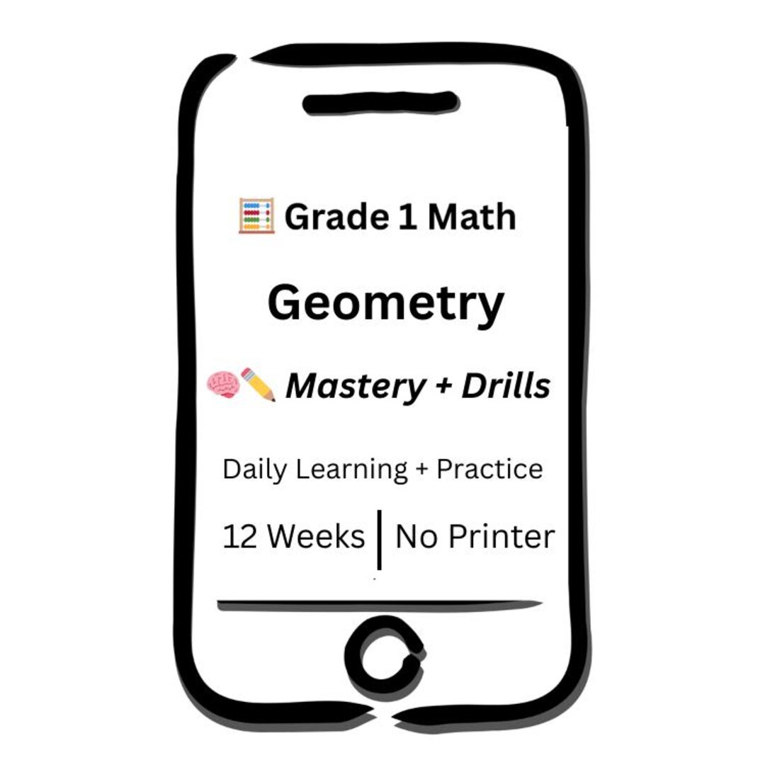 Grade 1 Math — Geometry Mastery + Drills | Complete 12-week Program - Etsy