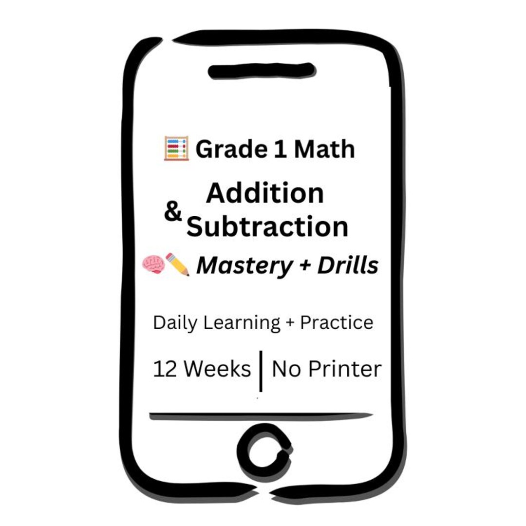 Grade 1 Math — Addition & Subtraction Mastery + Drills | Complete 12 ...