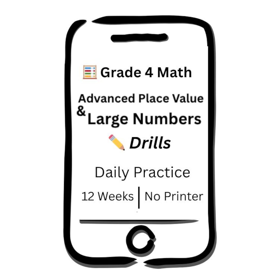 Grade 4 Math — Advanced Place Value & Large Numbers Drills | 12 Weeks ...