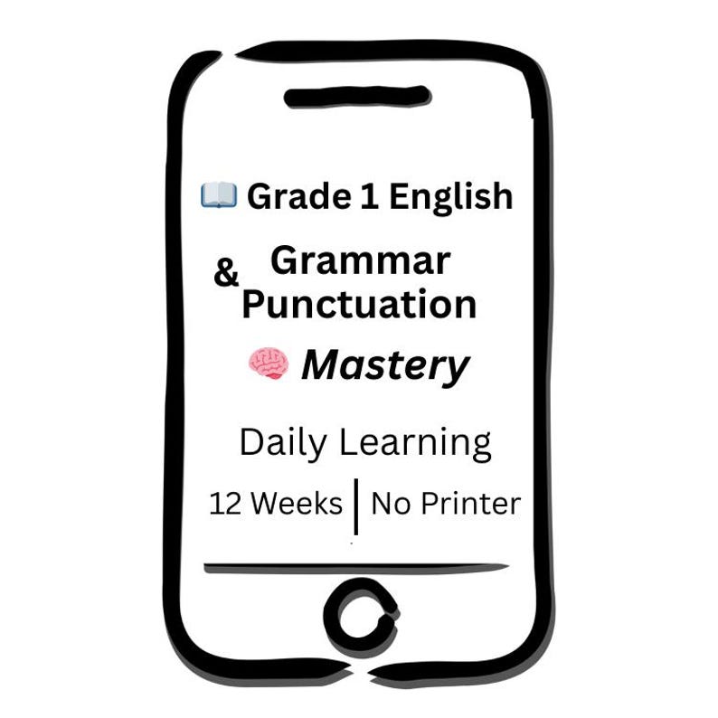 Grade 1 English — Grammar & Punctuation Mastery | 12 Weeks of Daily ...