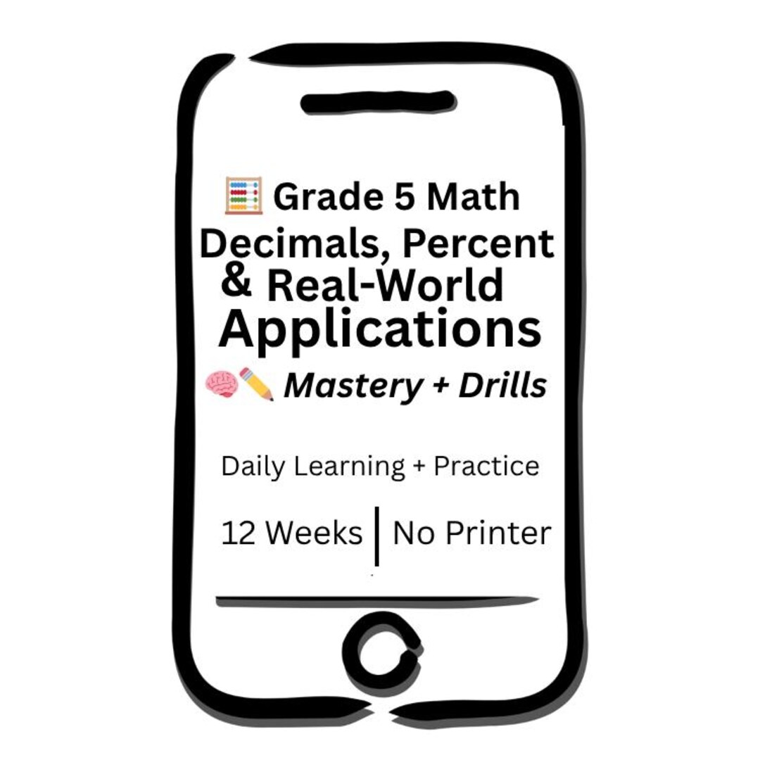 Grade 5 Math — Decimals, Percent & Real-world Applications Mastery ...