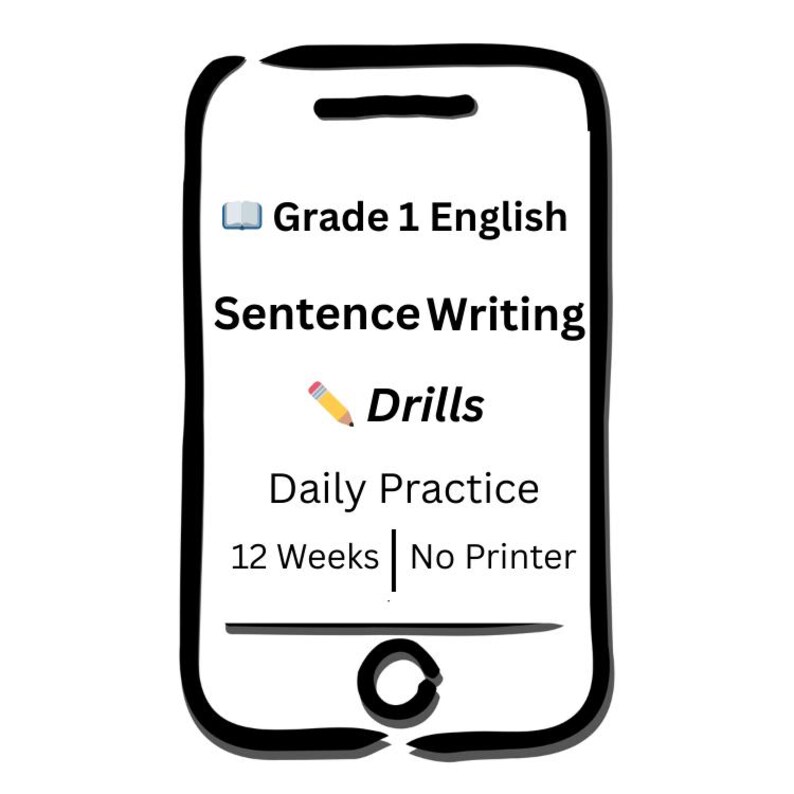 Grade 1 English — Sentence Writing Drills | 12 Weeks of Daily Practice ...