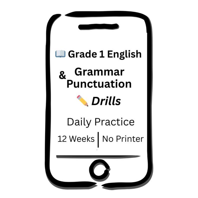 Grade 1 English — Grammar & Punctuation Drills | 12 Weeks of Daily ...