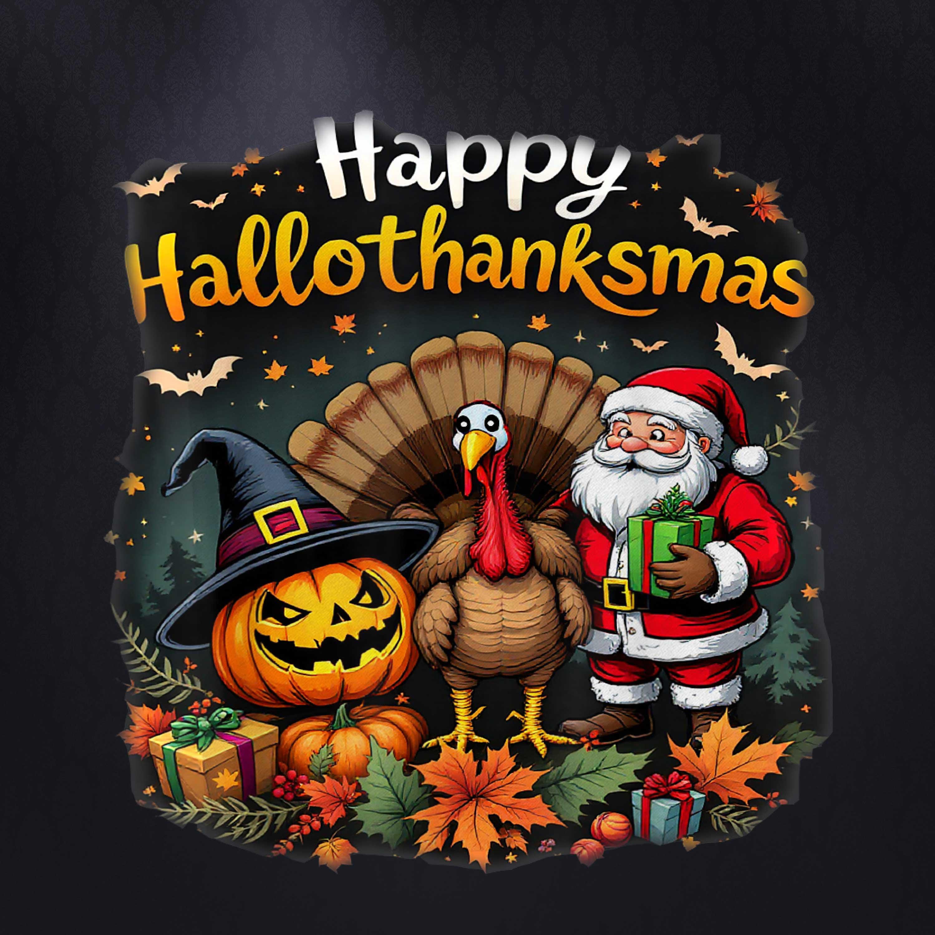 Happy Hallothanksmas for Halloween Thanksmas Holiday Season PNG Digital ...