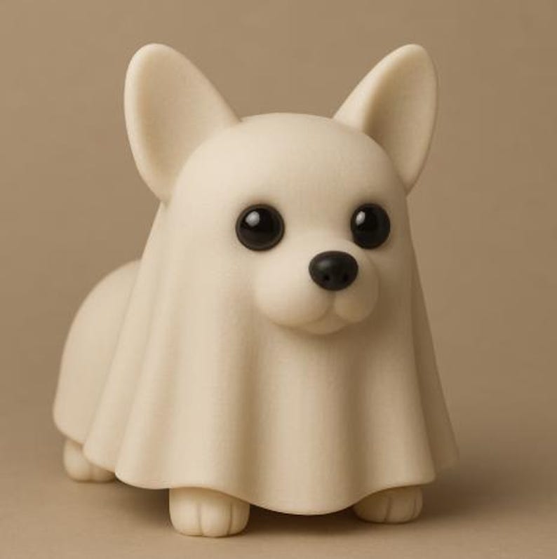 Corgi Sheet Ghost Nightlight – Cute Dog Sheet Ghost Lamp, Cozy ...