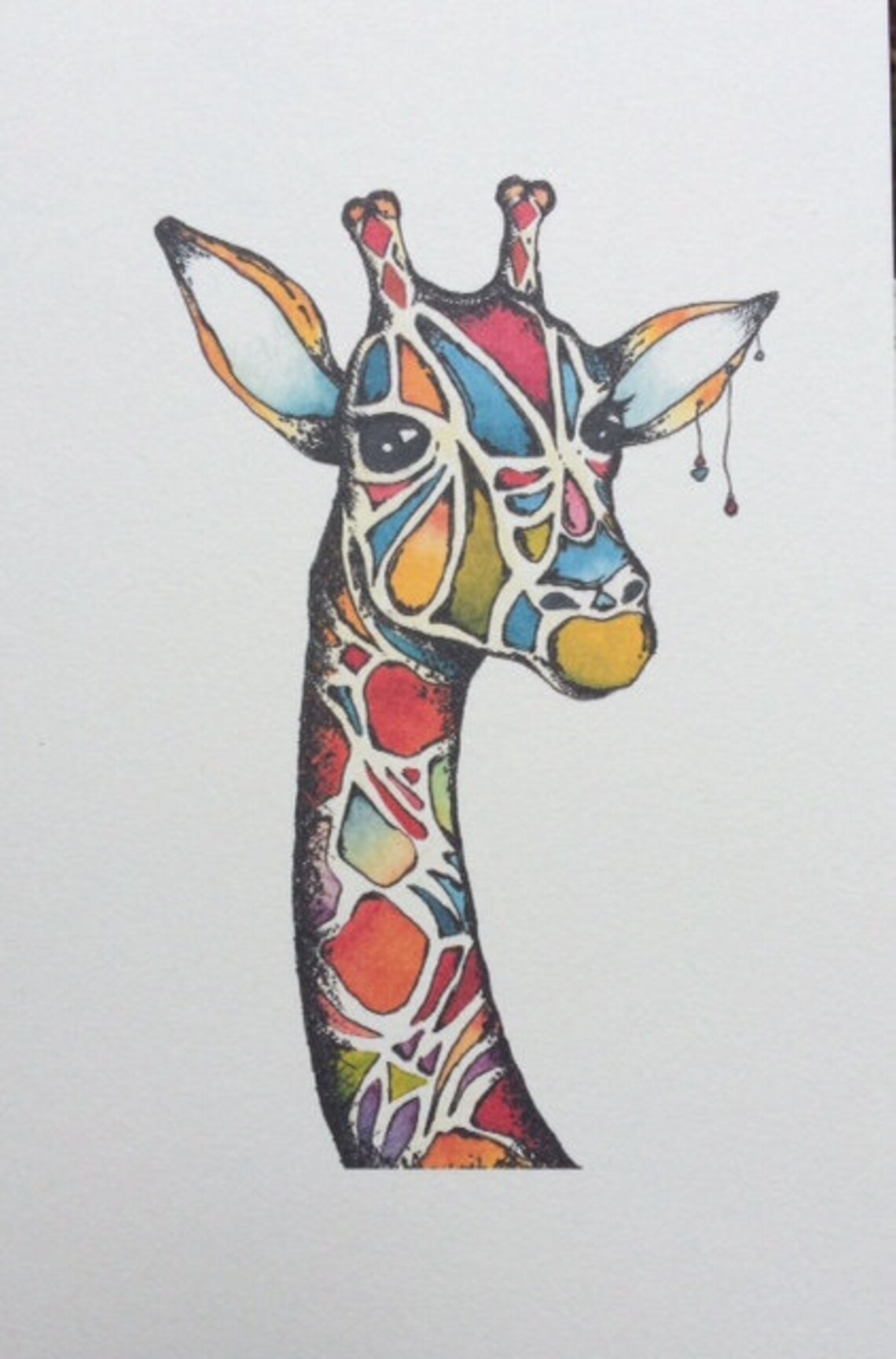 Watercolor/ink-animal-giraffe 2 - Etsy
