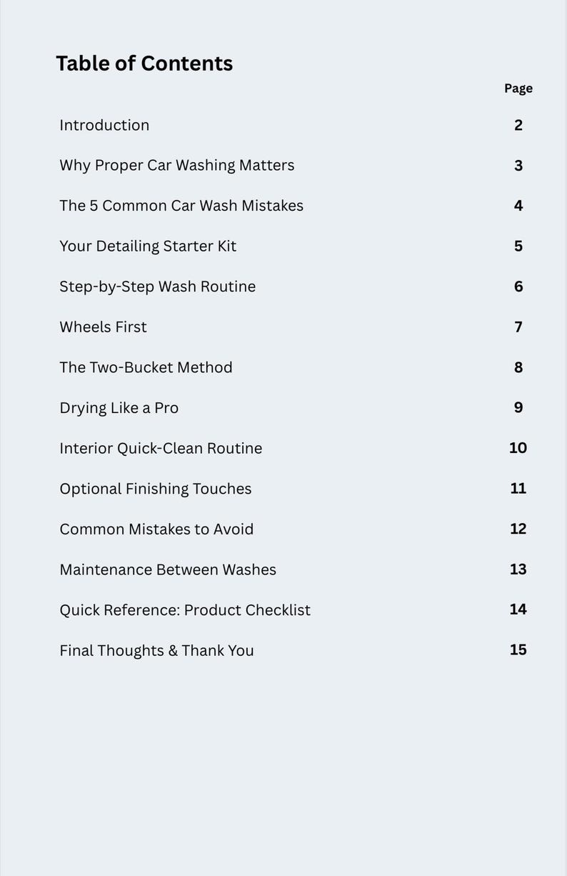 Car Wash Guide for Beginners | Auto Detailing PDF | Wash Your Car the ...