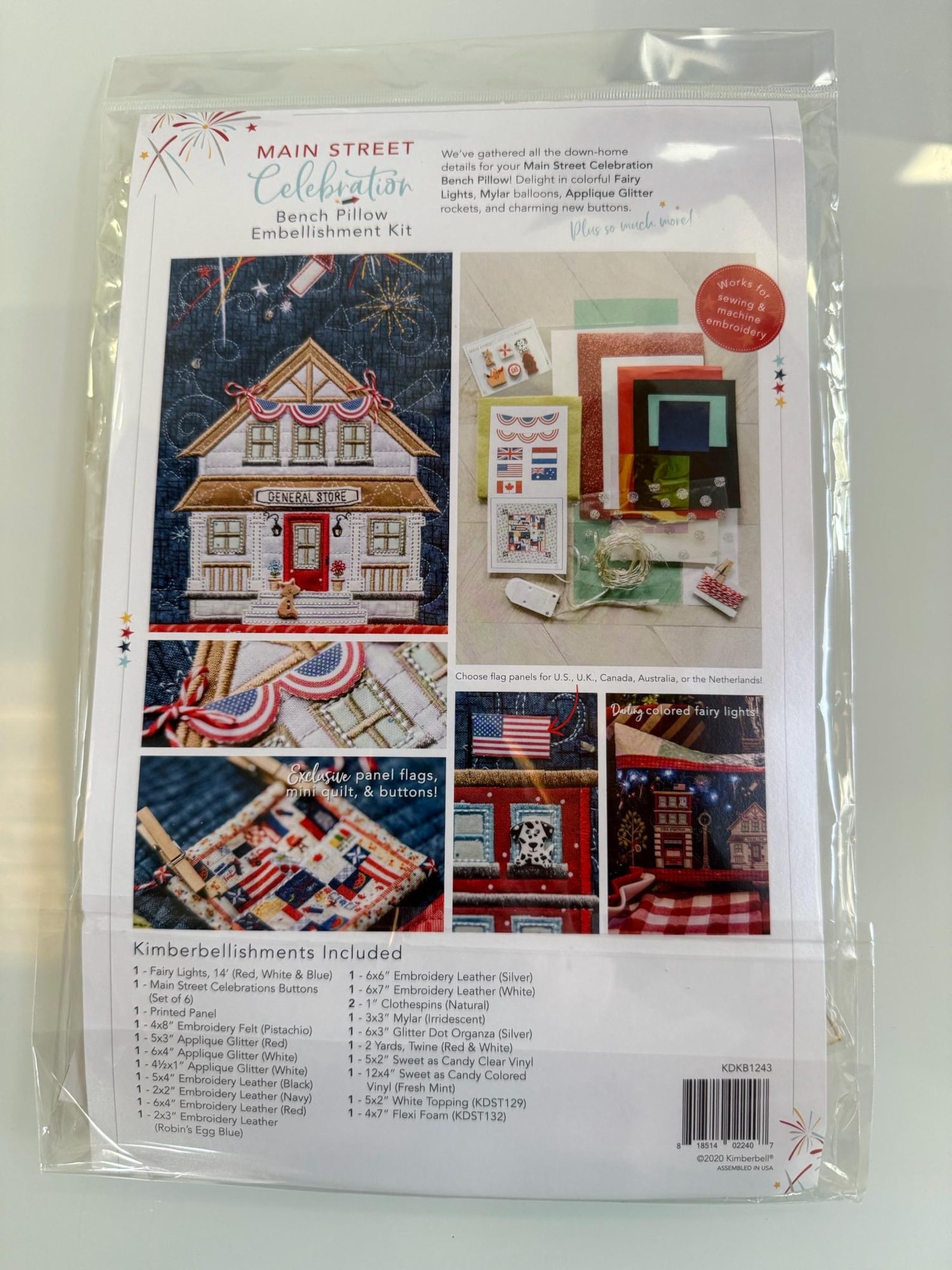 Retired - Kimberbell - Main Street Celebration Bench Pillow ...