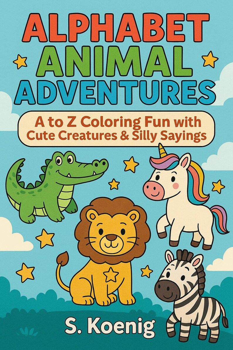 Alphabet Animal Adventures Coloring Book – A to Z Printable PDF | Cute ...