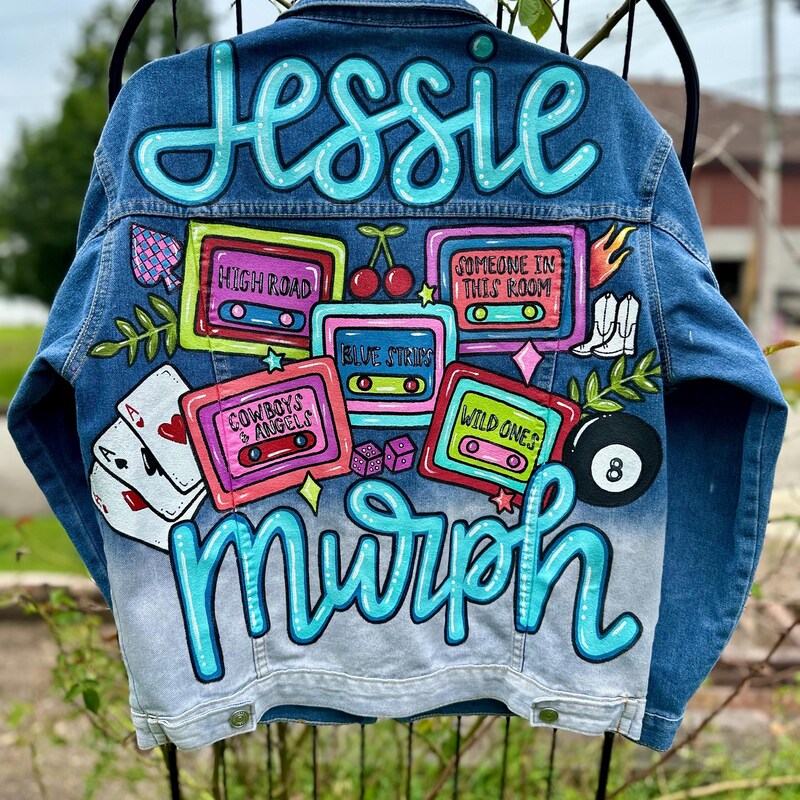 Painted Denim Jacket - Etsy