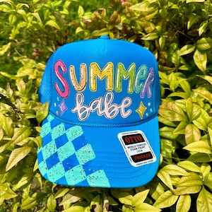 Custom Hand-painted Trucker Hat: Personalized Summer Accessory - Etsy