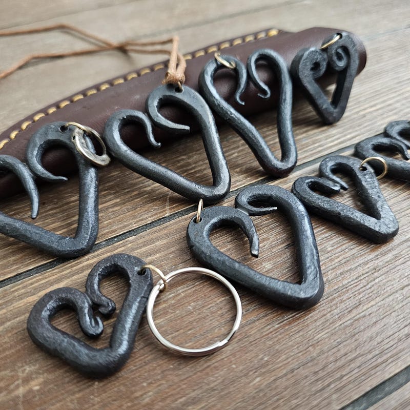 Forged Keychain Heart - Etsy