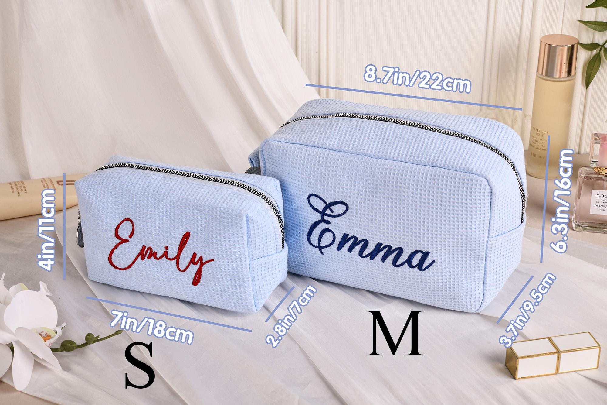 Personalized Embroidered Makeup Bag, Custom Cosmetic Bag, Bridesmaid ...