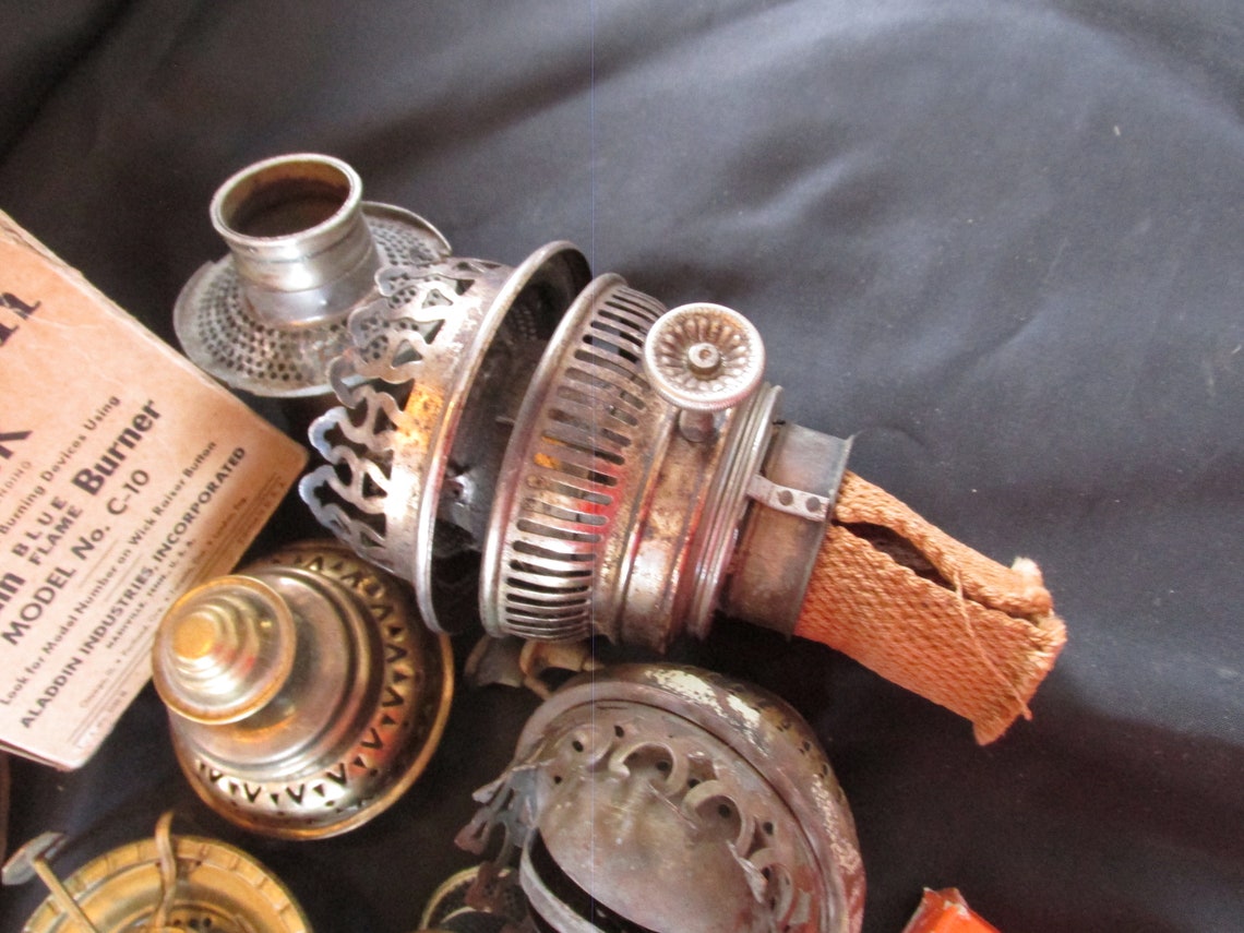 Lot of 21 Vintage Antique Oil Lamp Parts Wicks Burners - Etsy