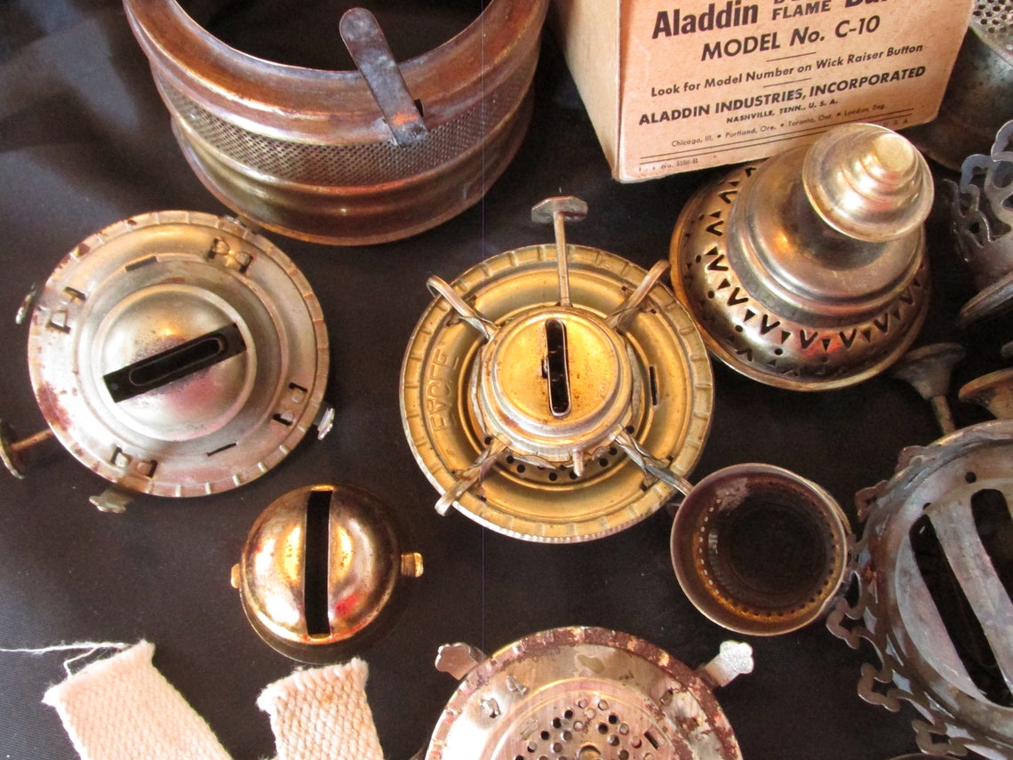 Lot of 21 Vintage Antique Oil Lamp Parts Wicks Burners - Etsy
