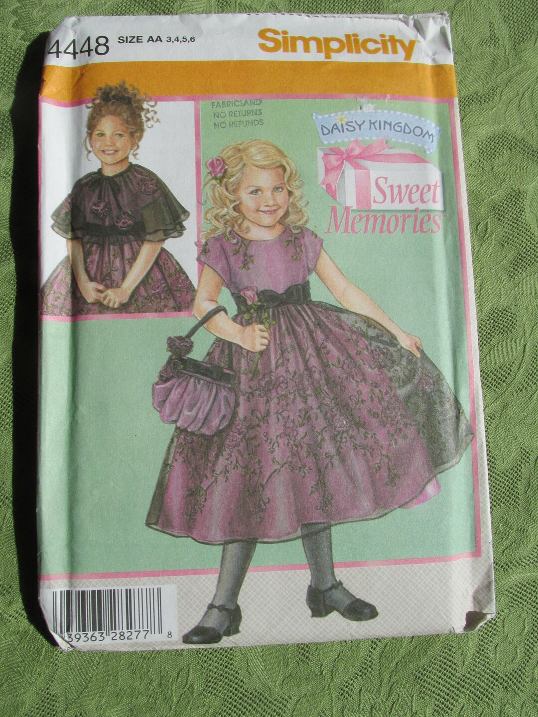 SW 109 Vtg 2005 Daisy Kingdom Simplicity No 4448 Girls Dress Sz AA 3 to ...