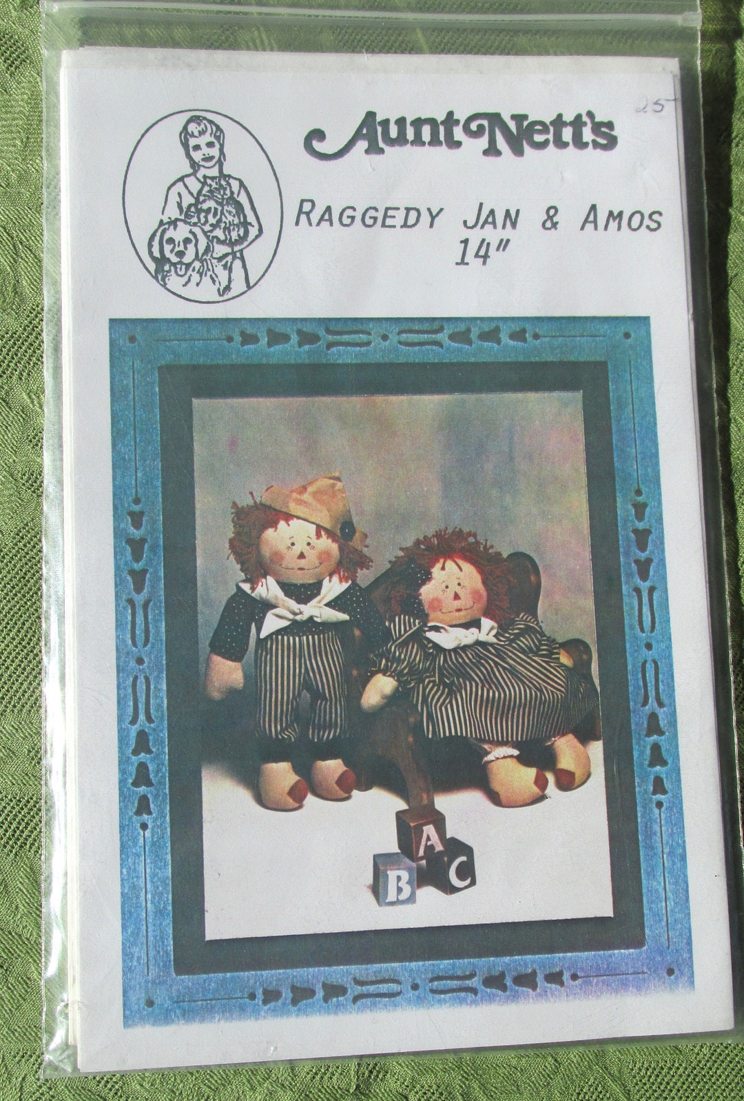 PB171 Aunt Nett's Raggedy Jan & Amos 14" Dolls by Annette Peterson 1992 ...