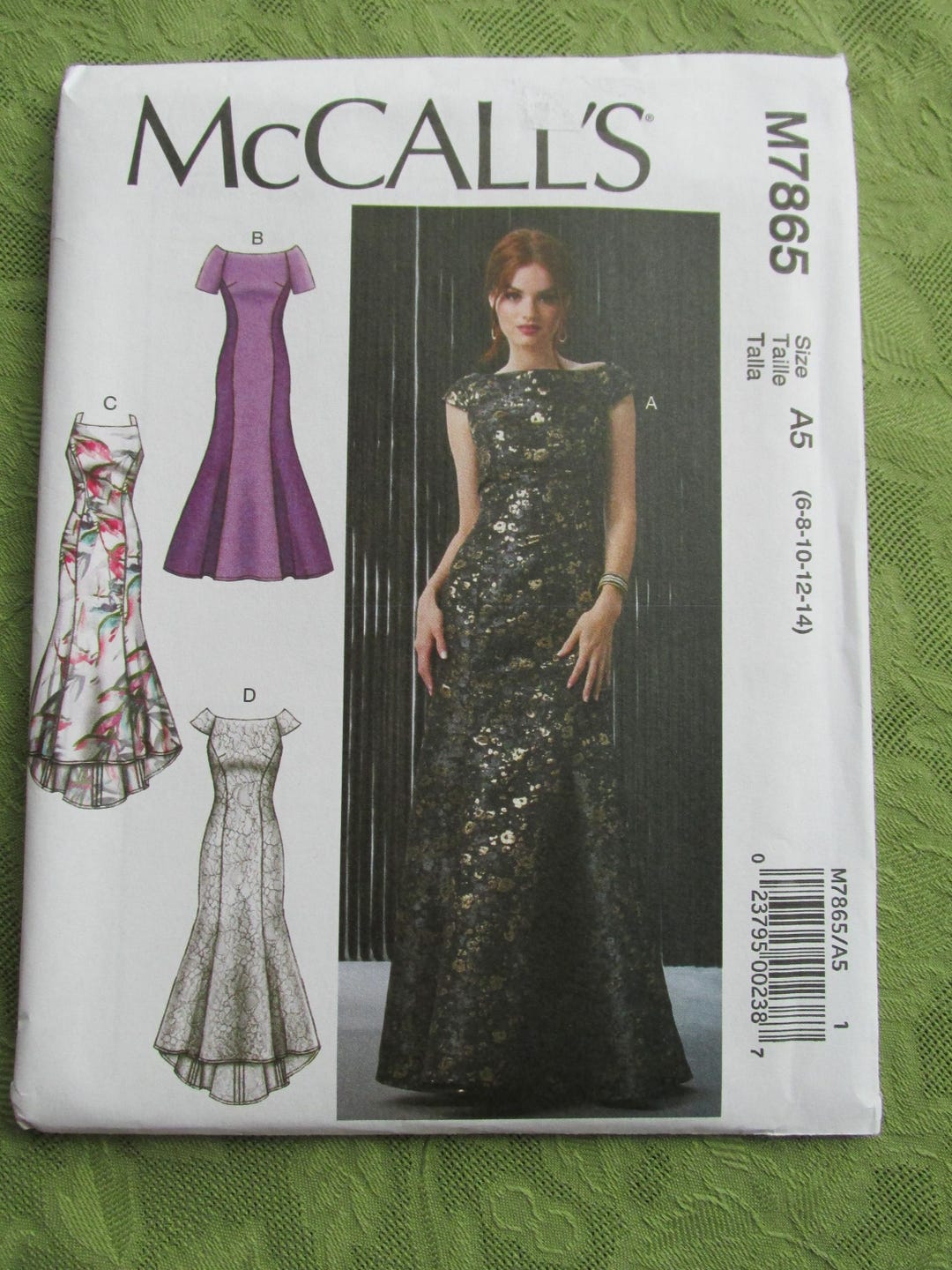 SW 173 Mccall's M7865 Womens Misses Floor Length Evening Formal Prom ...