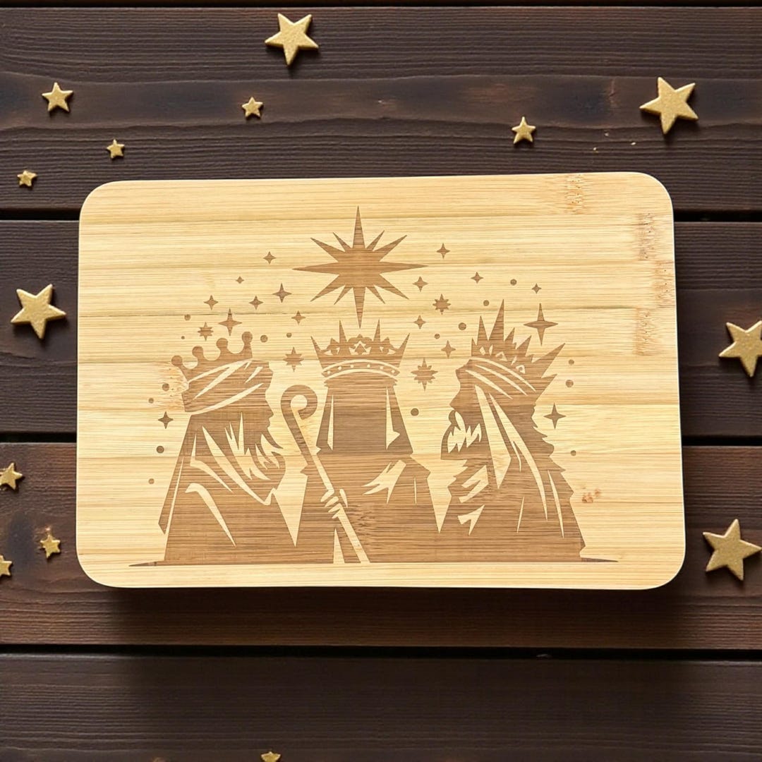 Three Wise Men Engraved Cutting Board – Christmas Nativity Decor - Etsy