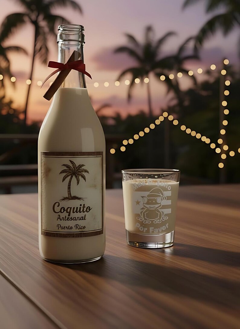 Coquito Shot Glass – Laser Engraved Coquí & Puerto Rico Flag | “más ...