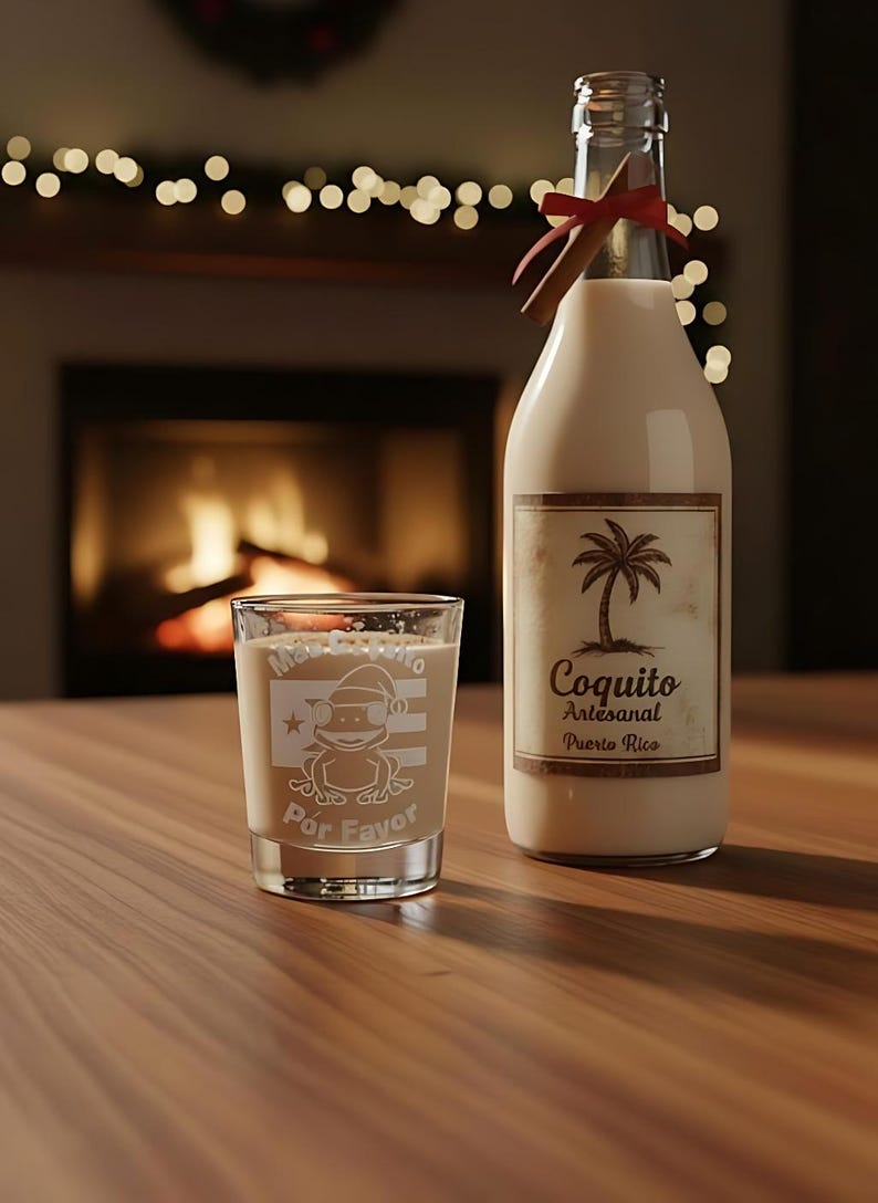 Coquito Shot Glass – Laser Engraved Coquí & Puerto Rico Flag | “más ...
