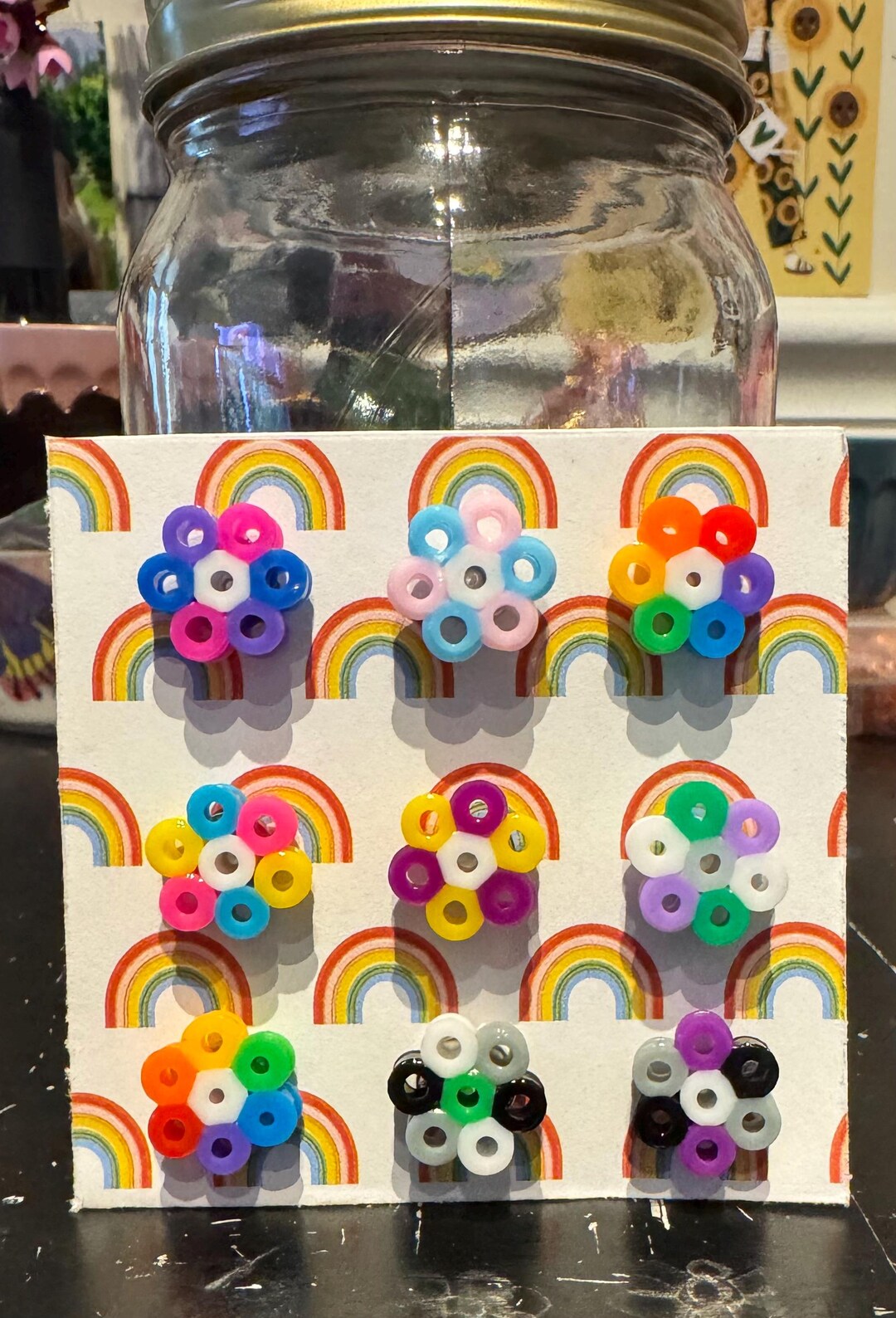 Gender Pride Flag Bead Flower Magnet - Etsy